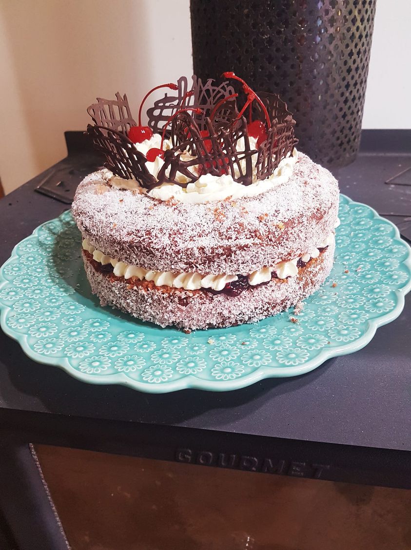 Raspberry Lamington Cake